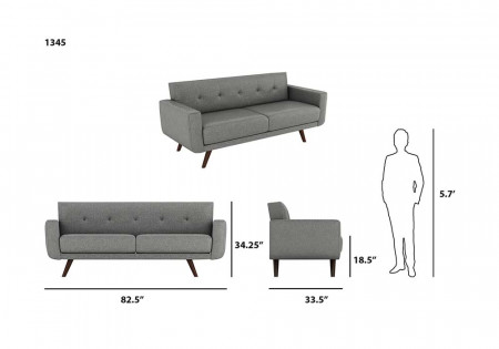 Modern Jet Sofa | Inhabitr Furniture Rental | Inhabitr