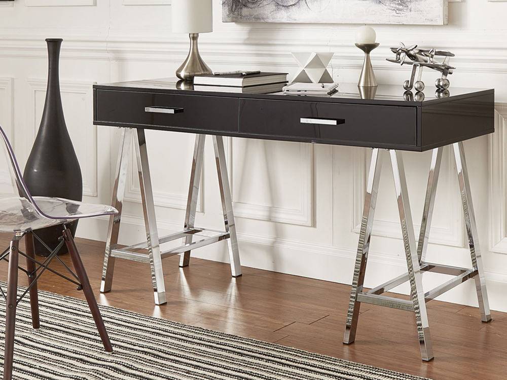 Glossy working desk | Inhabitr Furniture Rental | Inhabitr